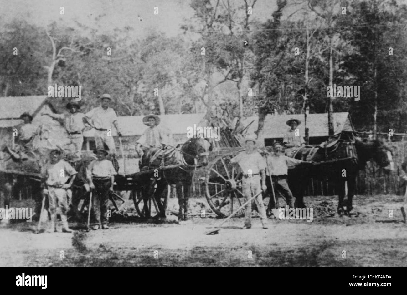 1 103910 Road construction gang working at Southport, on the Gold Coast ...