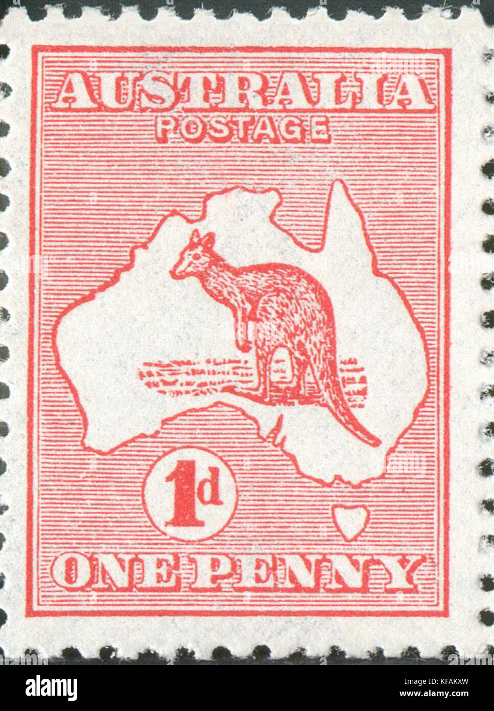 Australia 1913 stamp kangaroo map Stock Photo - Alamy