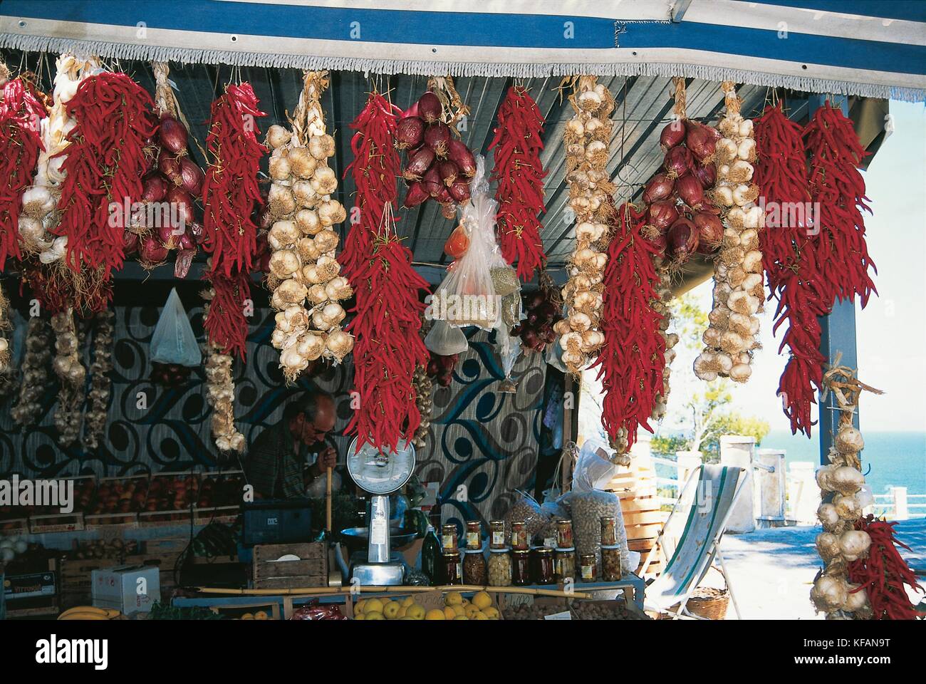 Italy, Apulia Region, Gargano Peninsula, Speciality Food Stall Stock ...