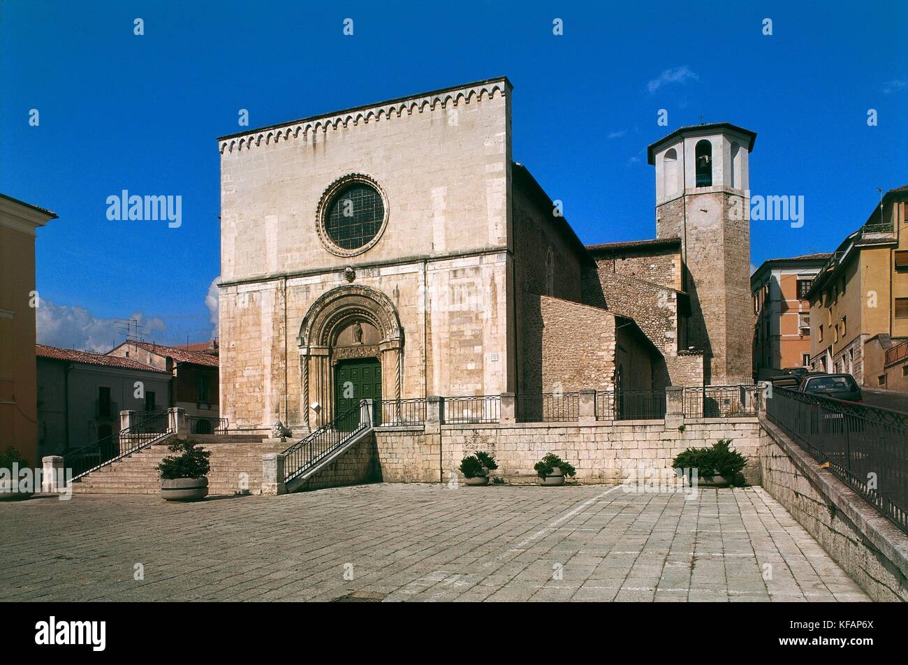 Abruzzo, L'Aquila. Church of St. Peter as a couple Stock Photo - Alamy