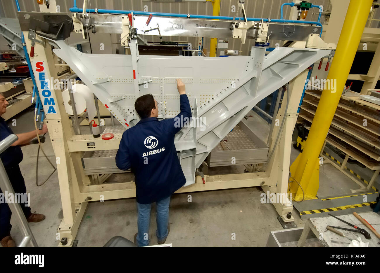 Airbus forward fuselage production in the Meaulte Airbus Factory in ...
