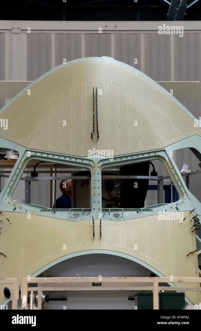 Airbus forward fuselage production in the Meaulte Airbus Factory in ...