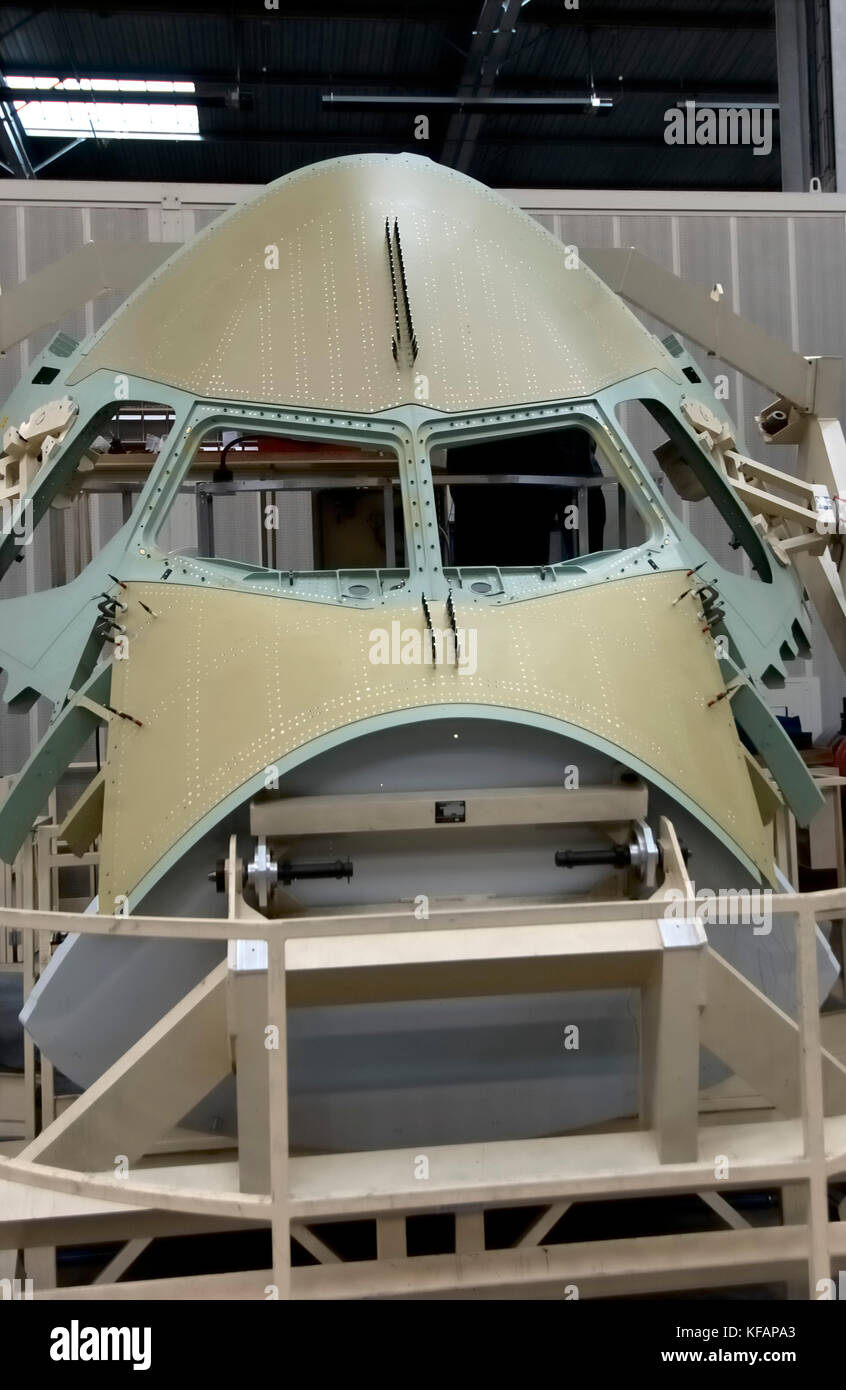 Airbus forward fuselage production in the Meaulte Airbus Factory in ...