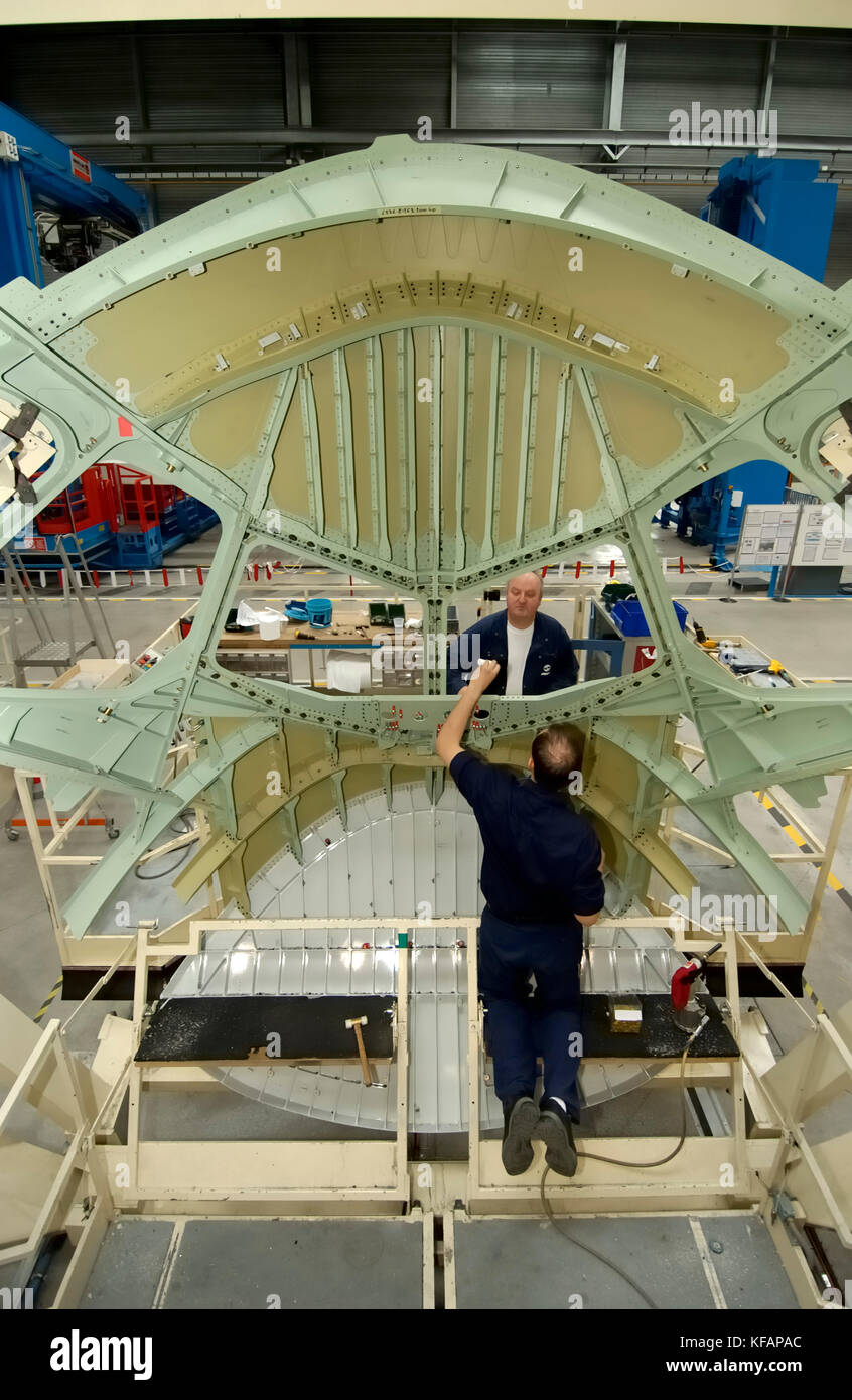 Airbus forward fuselage production in the Meaulte Airbus Factory in ...