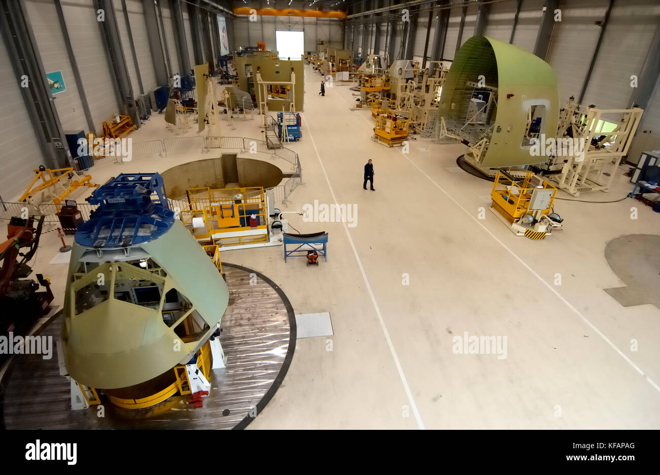 Airbus forward fuselage production in the Meaulte Airbus Factory in ...