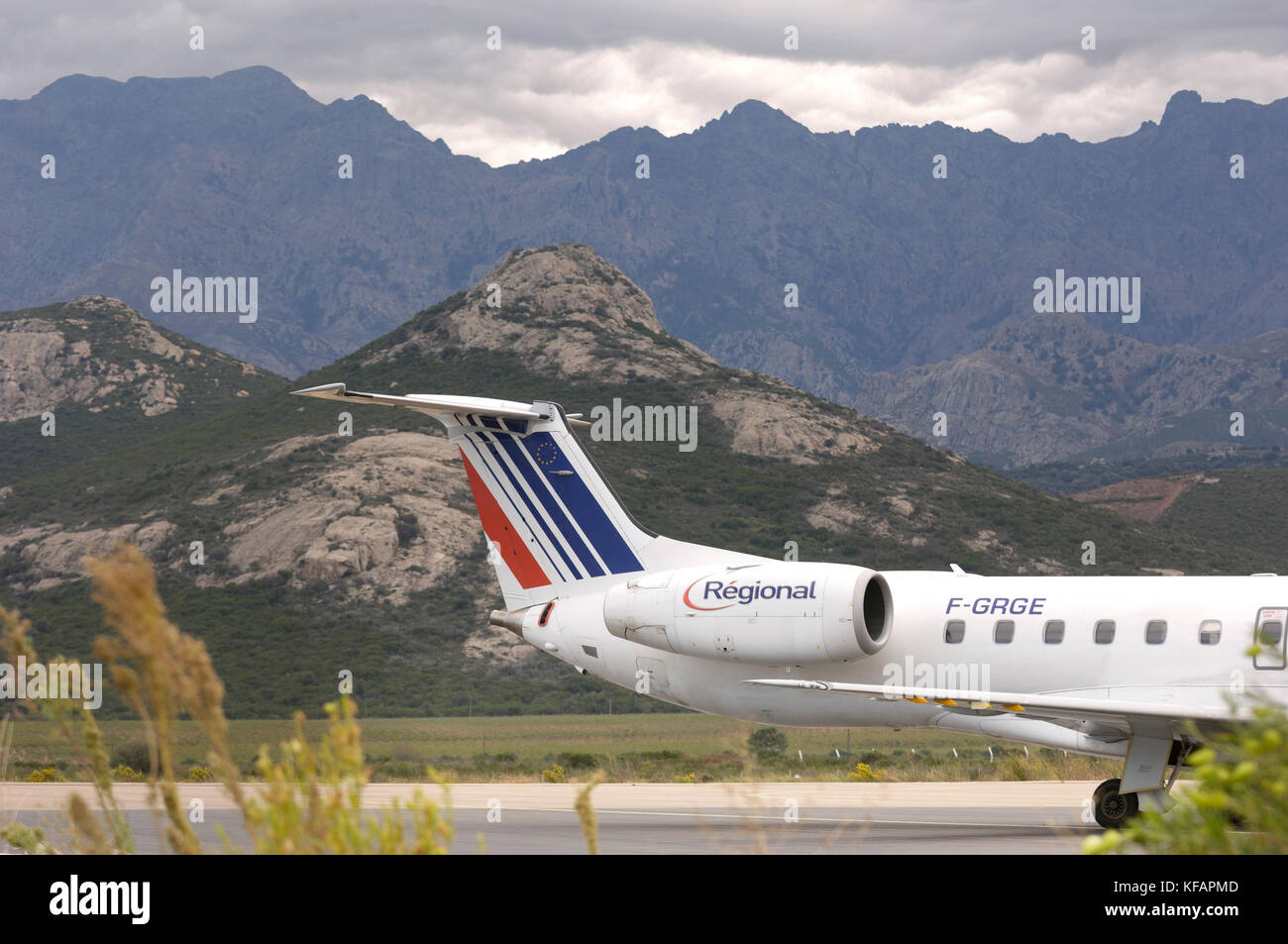 tail and Rolls-Royce AE 3007A engine of an Air France - Regional ...