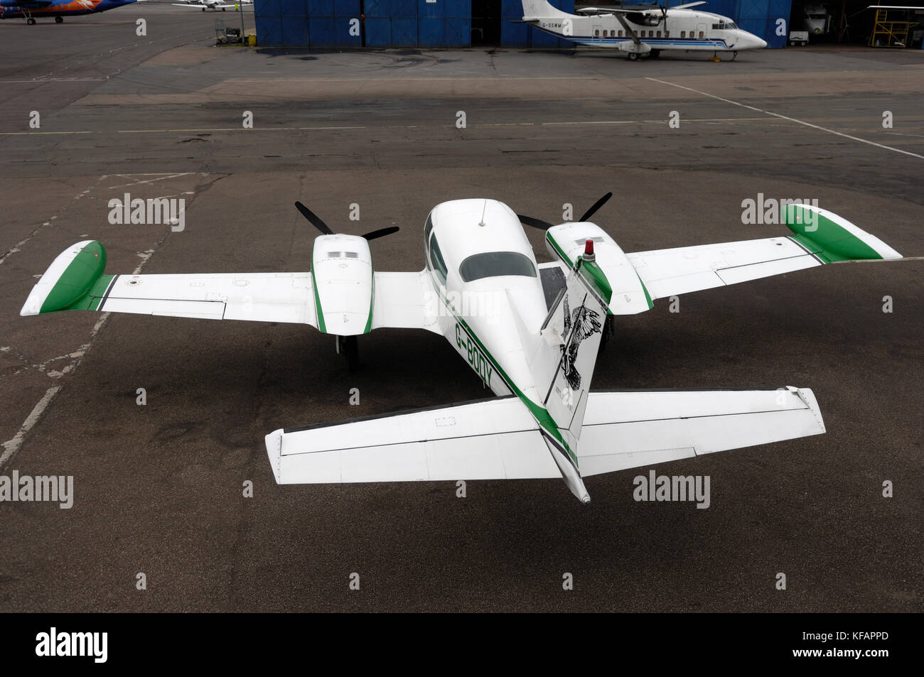 an Air Atlantique Cessna 310R and a Short SD-360-100 parked on the ...