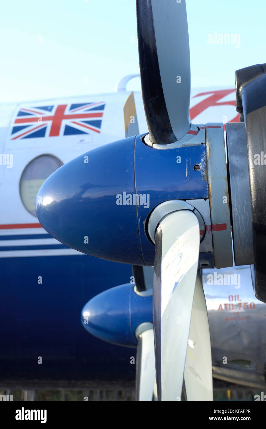 propellers and spinner of the Rolls-Royce Dart engine on the British ...