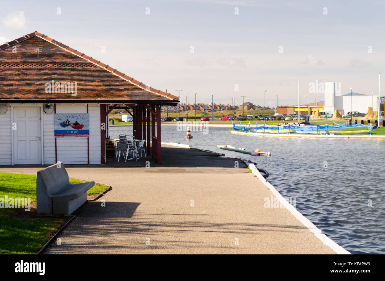 The Boating Lake at Redcar Stock Photo - Alamy