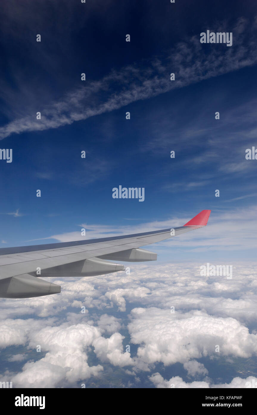 Airbus A330 trailing-edge of wing and winglet enroute LGW-MSP on flight ...