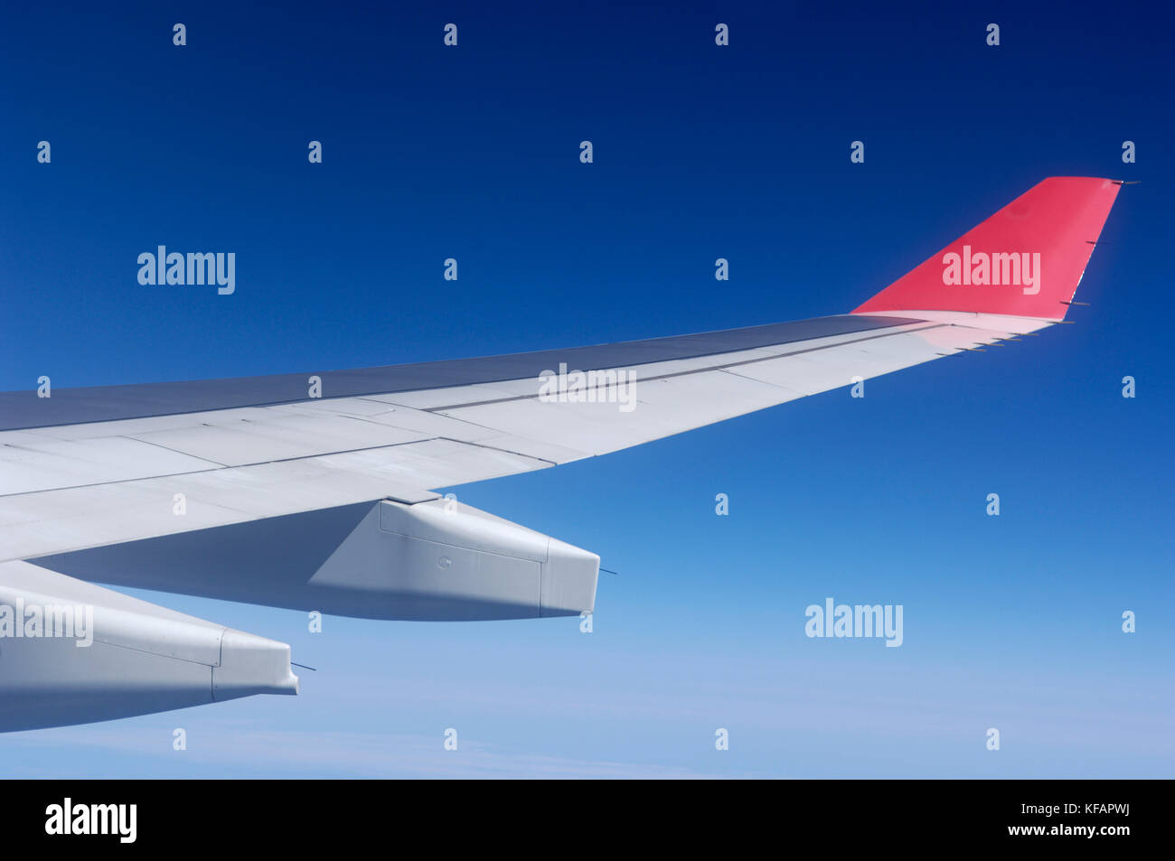 Airbus A330 trailing-edge of wing and winglet enroute LGW-MSP on flight ...