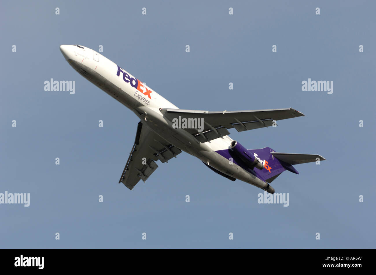 a FedEx Boeing 727-200 climbing out after take-off. Part of the special ...