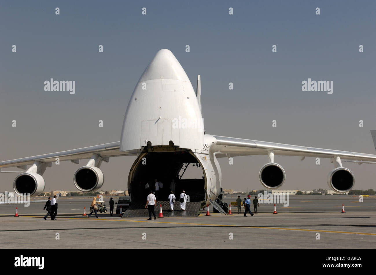 nose of the Maximus Air Cargo Antonov An-124-100 Ruslan Condor parked ...
