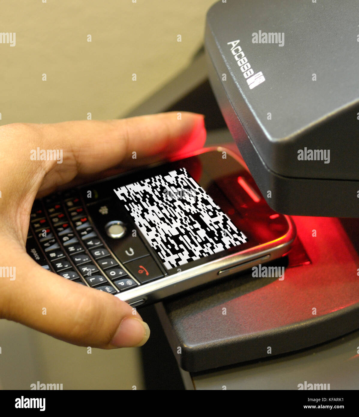 Airport boarding pass reader hi-res stock photography and images - Alamy