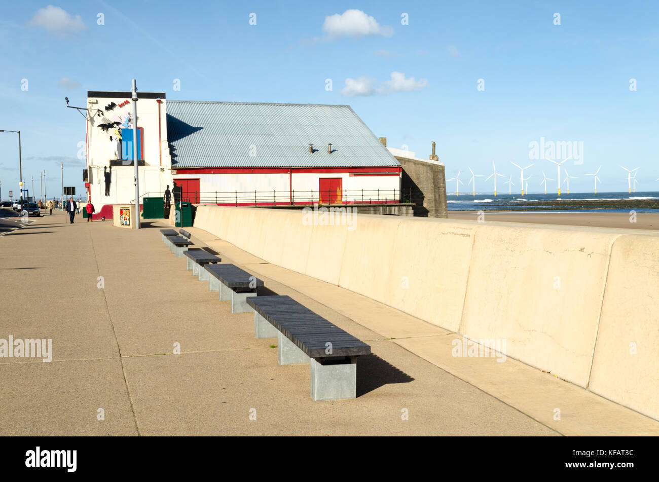 Northwesterly View Along Redcar Esplanade toward the Regent Cinema ...