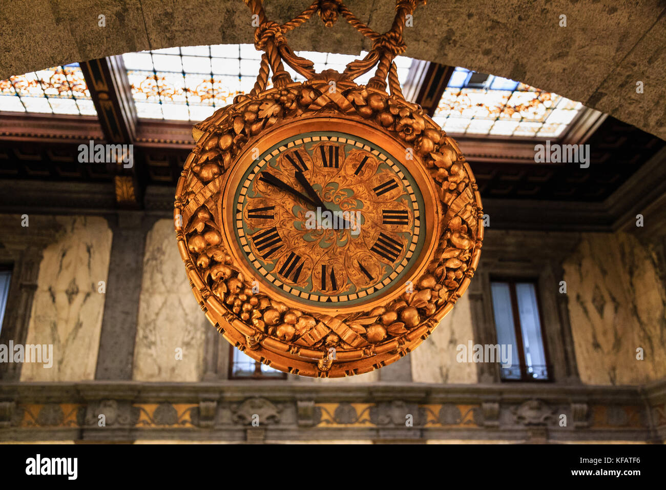 Clock In Palazzo Zevallos, Naples, Italy Stock Photo - Alamy