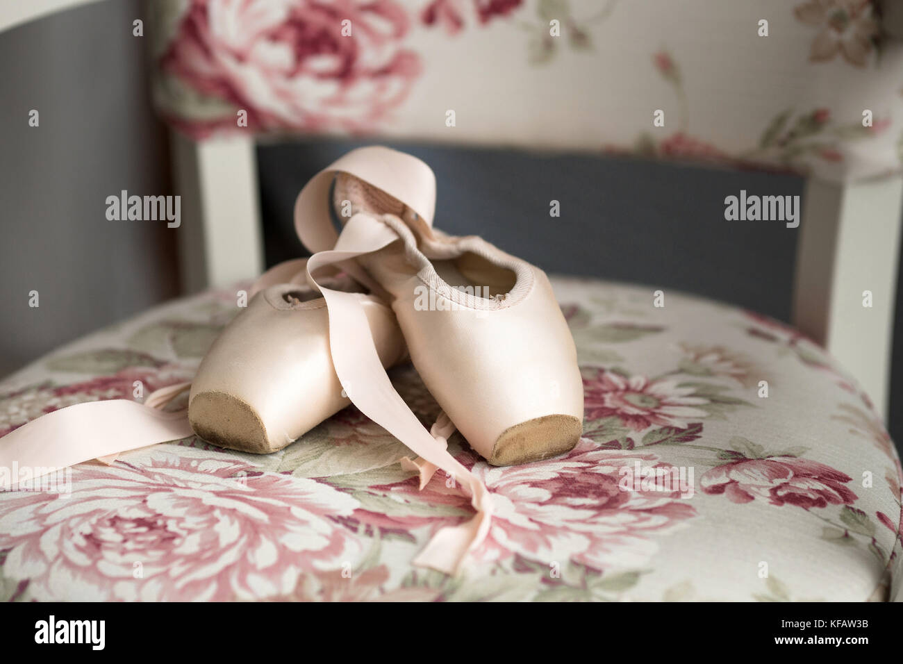 little girl dreams of becoming a ballerina. Child girl in a blue ballet ...