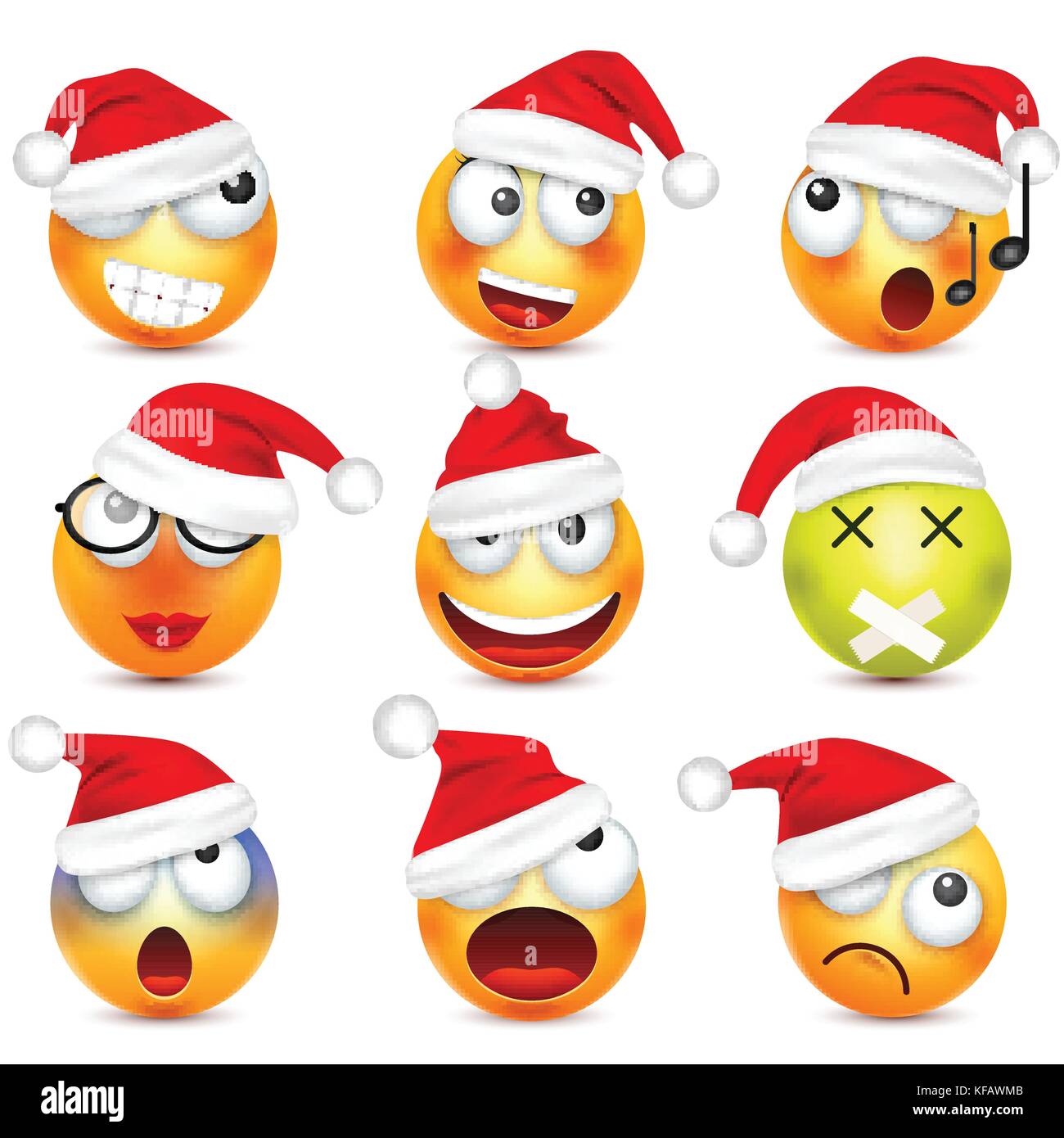 Christmas Happy Faces Clip Art