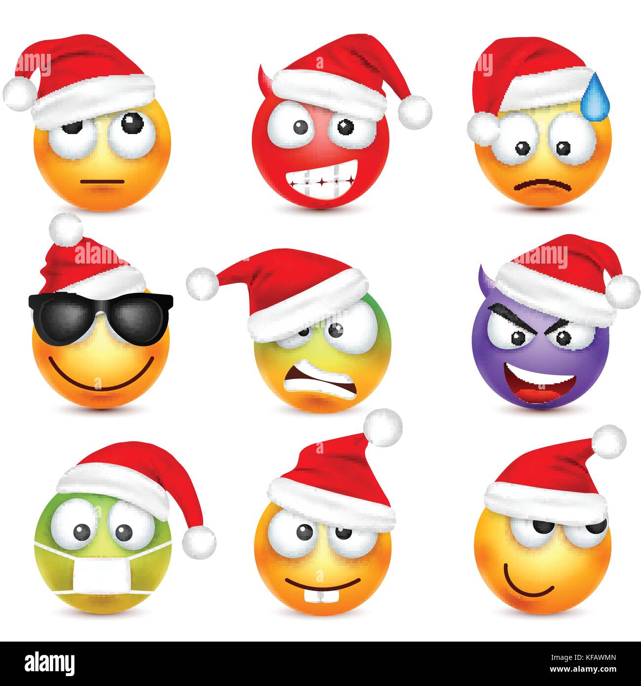 Christmas Happy Faces Clip Art