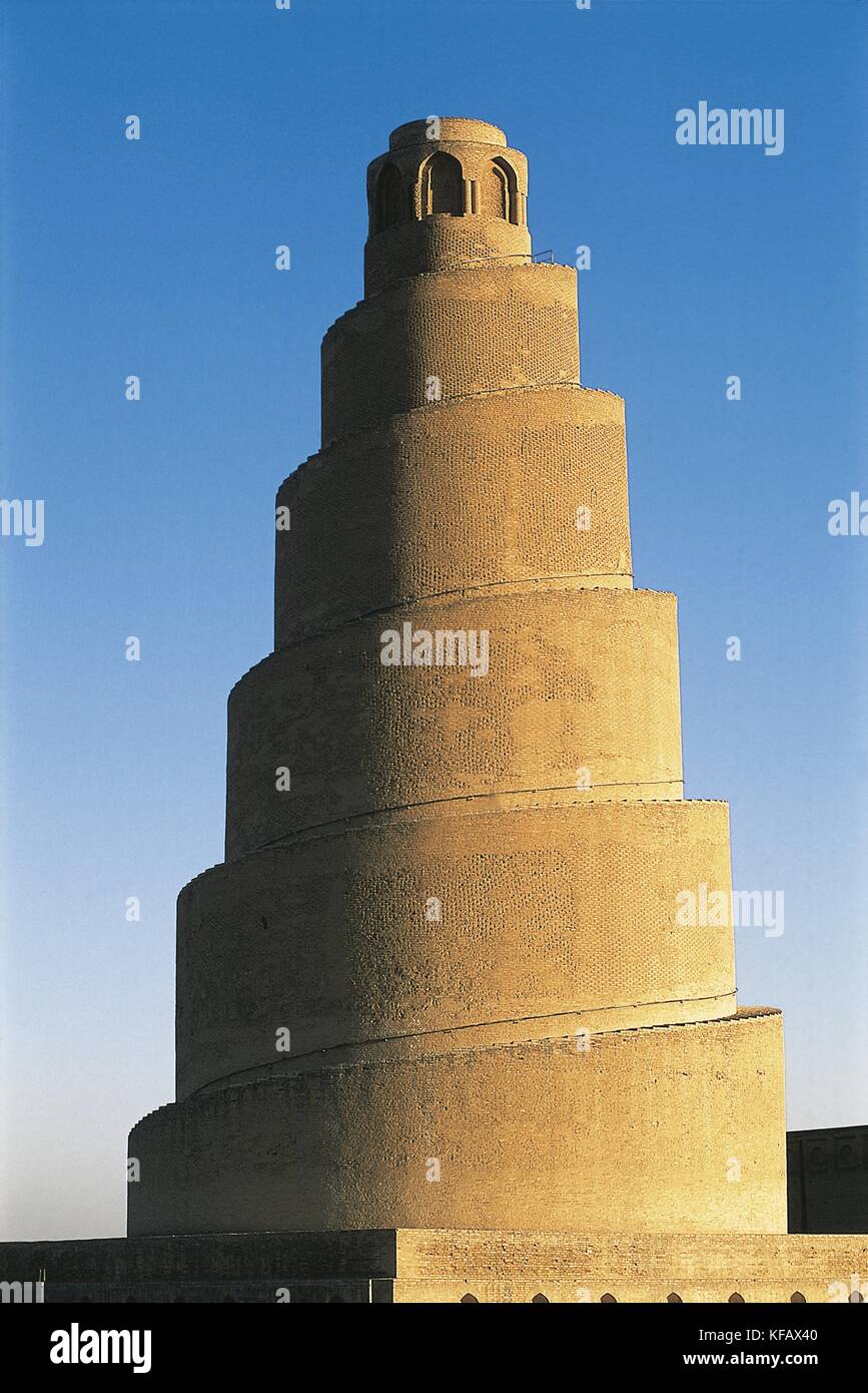 Iraq, Samarra, The Great Mosque, Spiral minaret Stock Photo - Alamy
