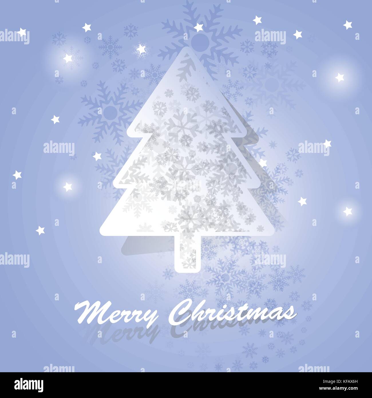 Blue Christmas Tree, Happy Holidays Greeting Card Stock Vector Image ...