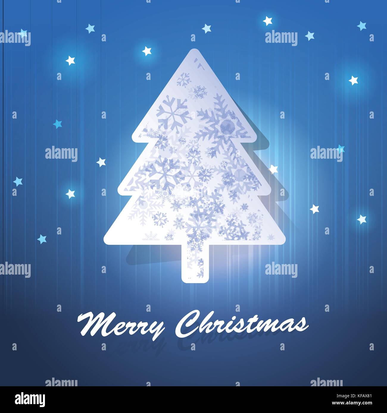 Blue Christmas Tree, Happy Holidays Greeting Card Stock Vector Image ...
