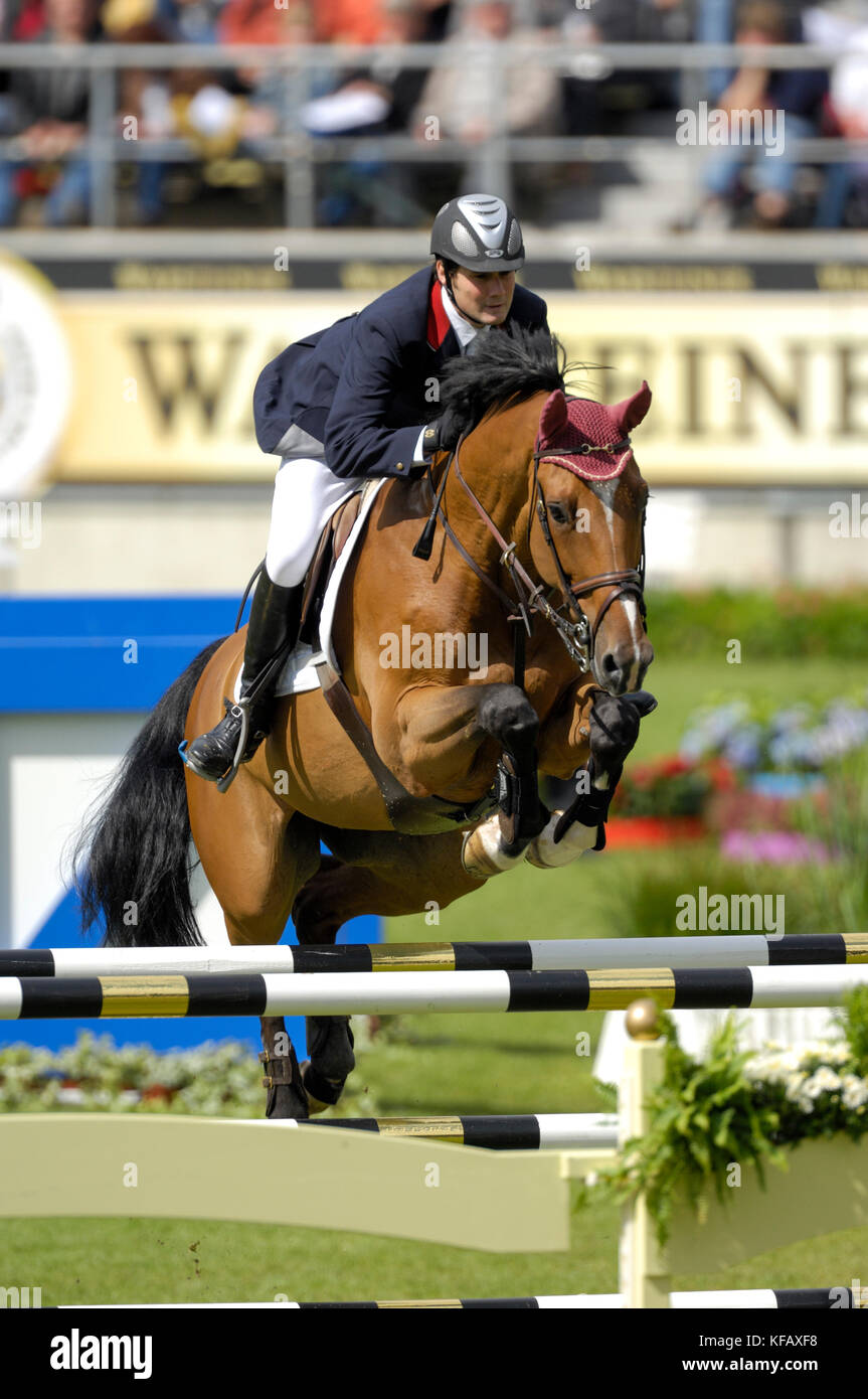 Tim Gredley (GBR) riding Omelli, World Equestrian Games, Aachen, August ...
