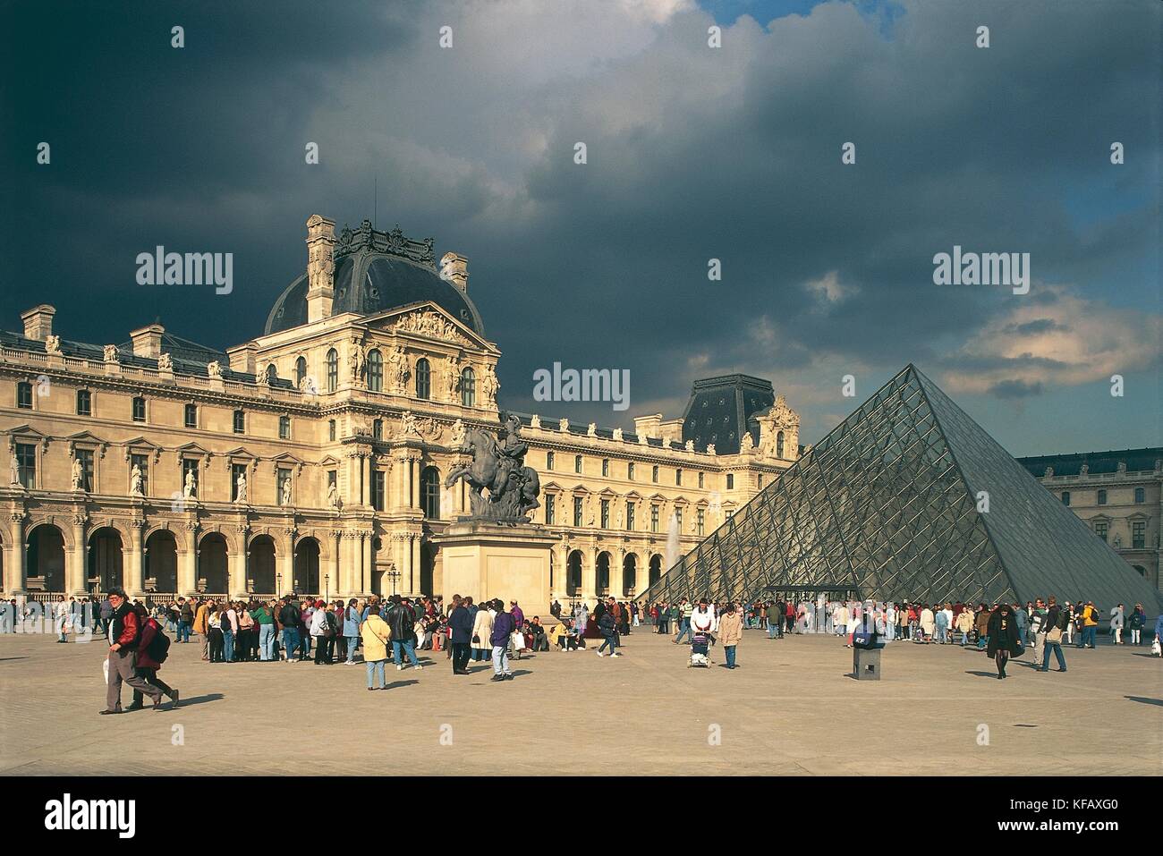 France, Paris, Louvre palace and the Pyramid Stock Photo - Alamy