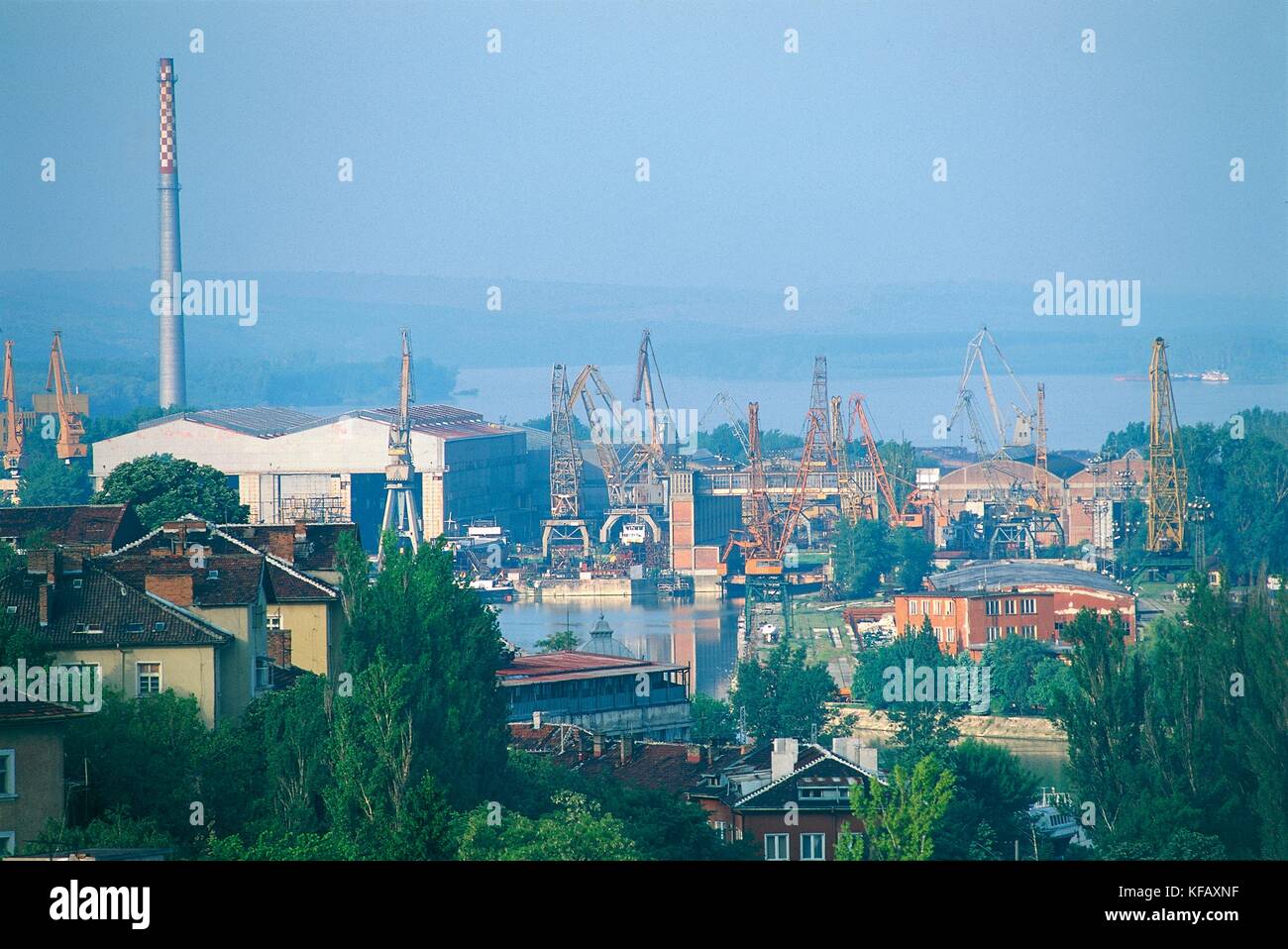 Bulgaria, Ruse, Danube River, Port area Stock Photo - Alamy