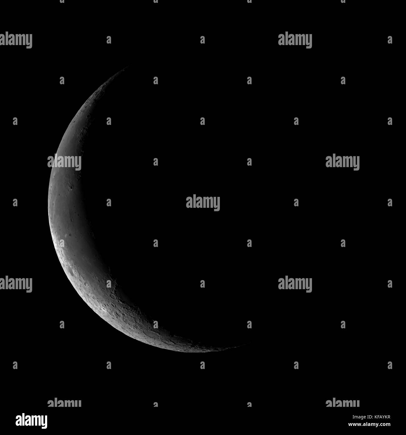 Crescent moon at night Black and White Stock Photos & Images - Alamy