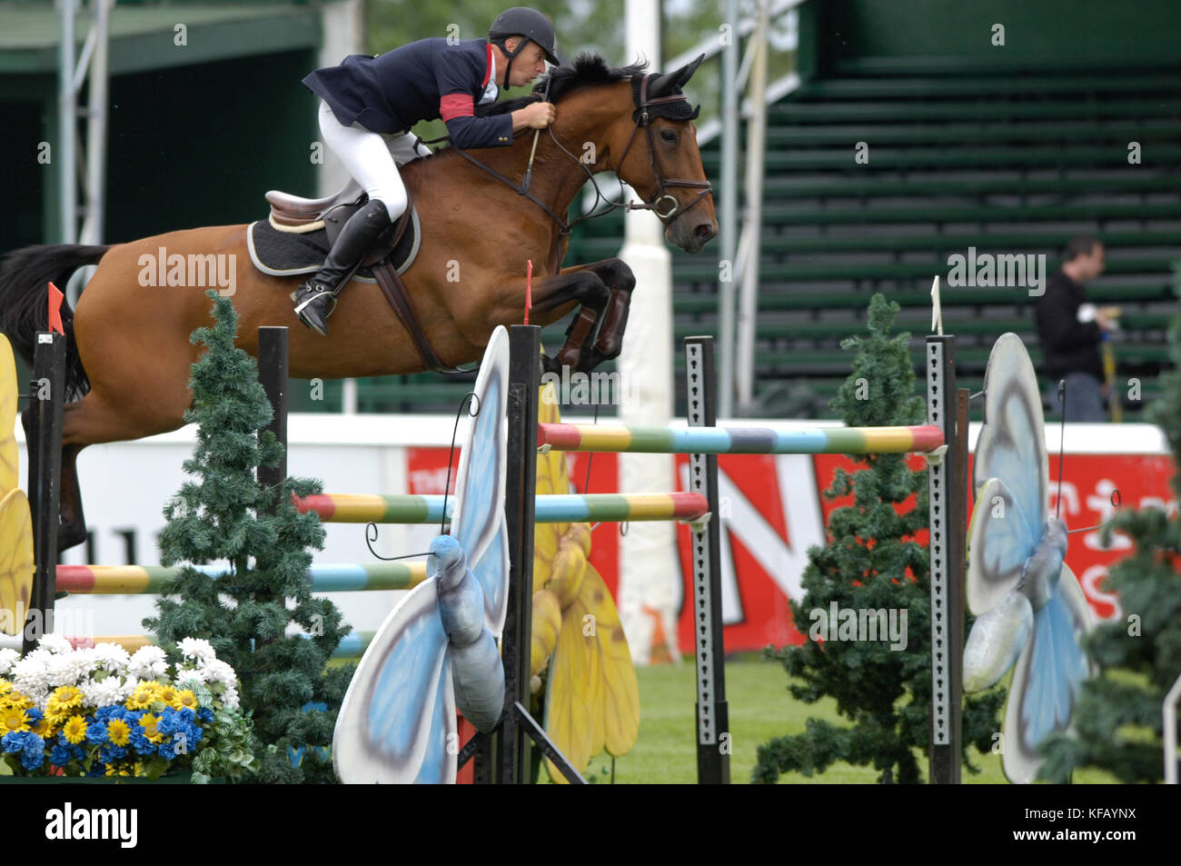 Horse triple bar jump hi-res stock photography and images - Alamy