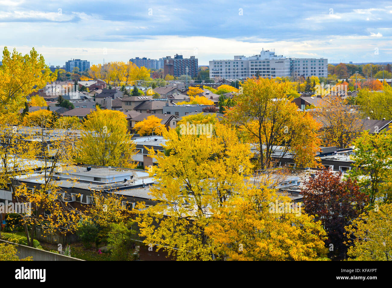Buildings in Cote Saint-Luc in fall, Canada Stock Photo - Alamy