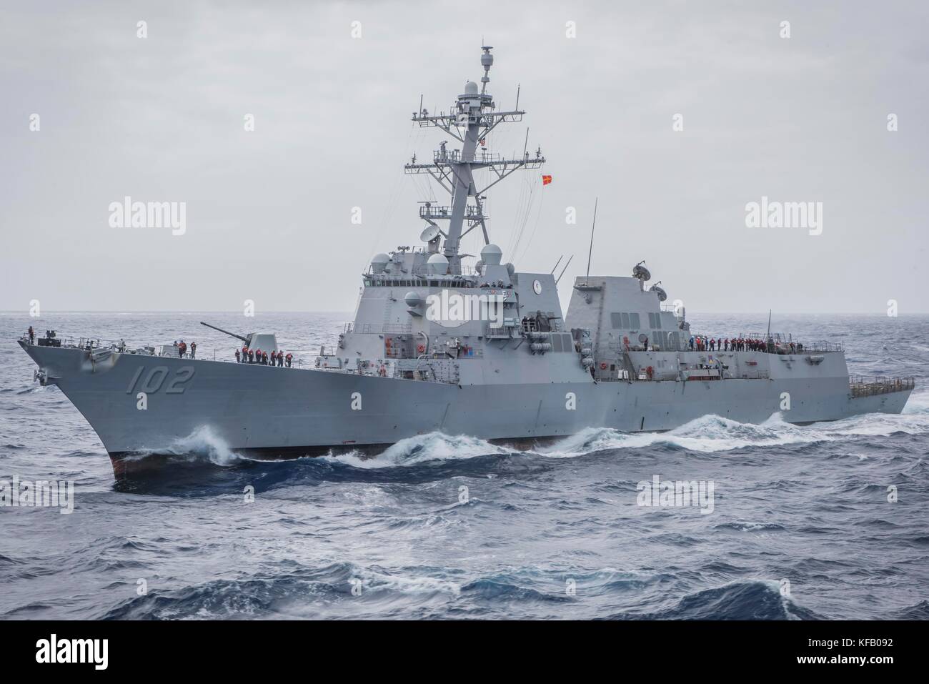 The U.S. Navy Arleigh Burke-class guided-missile destroyer USS Sampson ...