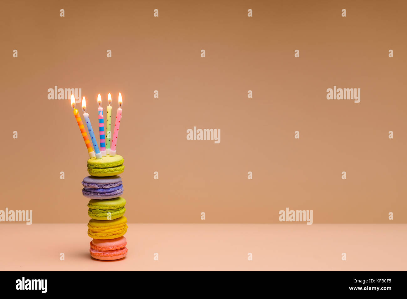 Colorful Birthday macarons Stock Photo - Alamy