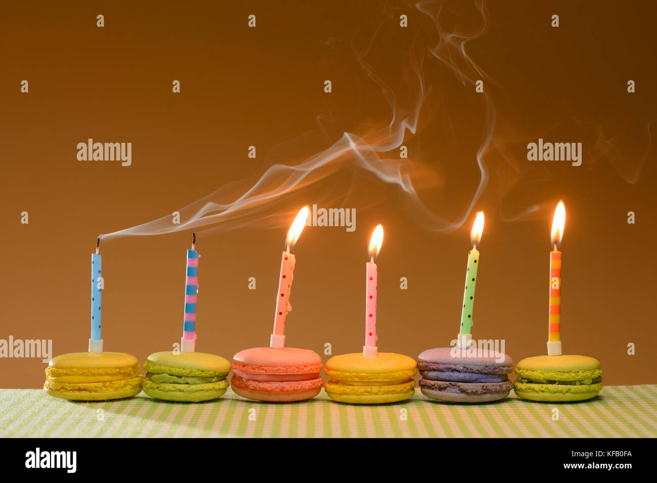 Colorful Birthday macarons Stock Photo - Alamy