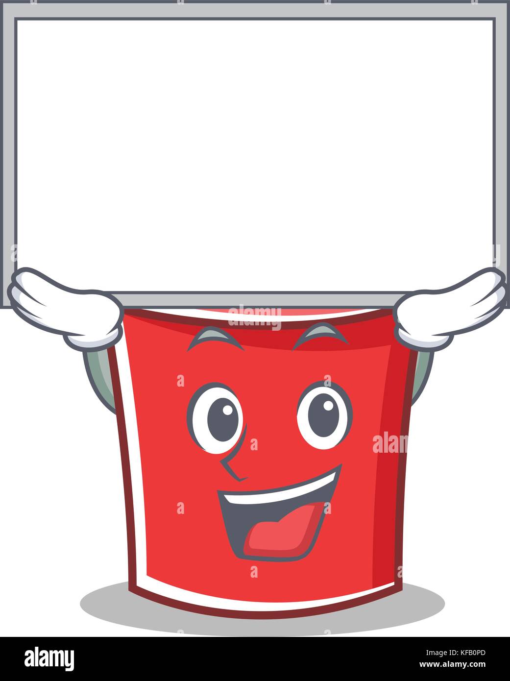 Up with board bucket character cartoon style Stock Vector Image & Art ...