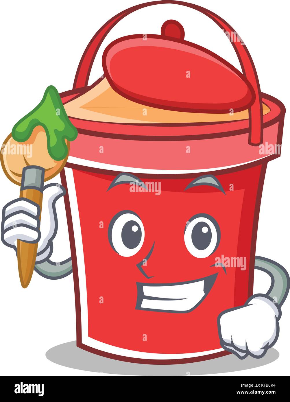 Artist bucket character cartoon style Stock Vector Image & Art - Alamy