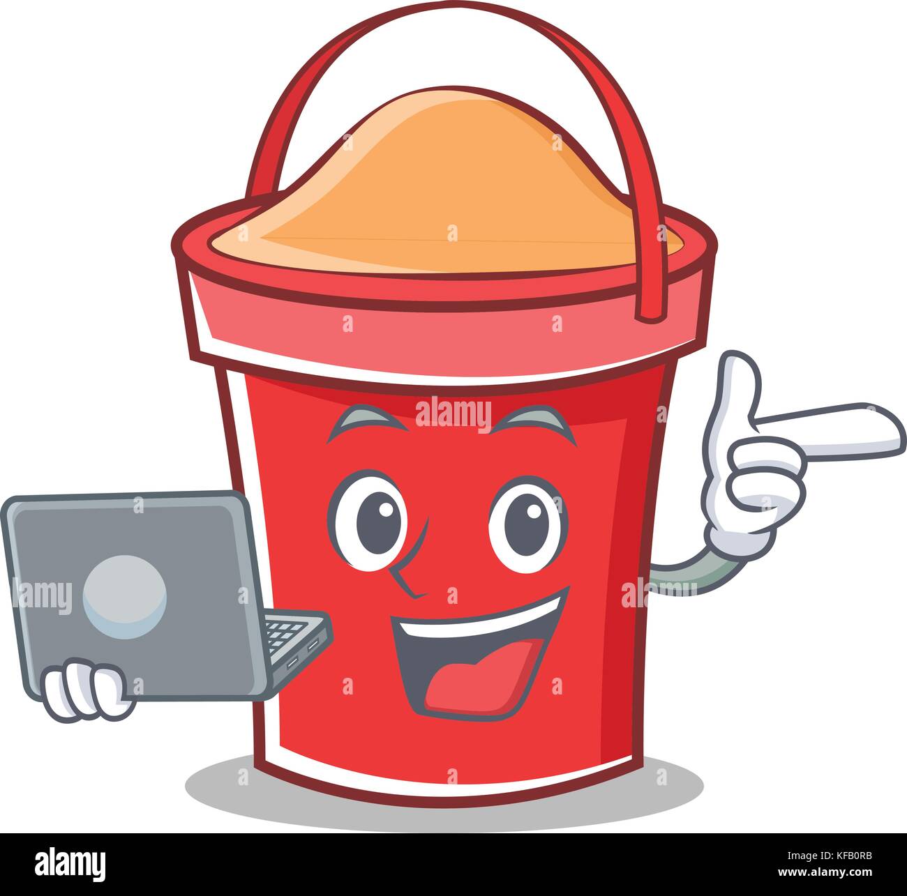 With laptop bucket character cartoon style Stock Vector Image & Art - Alamy