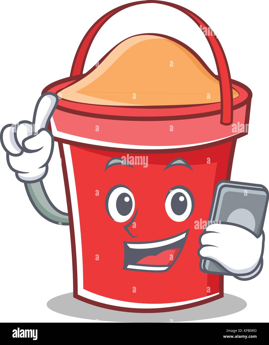 With phone bucket character cartoon style Stock Vector Image & Art - Alamy
