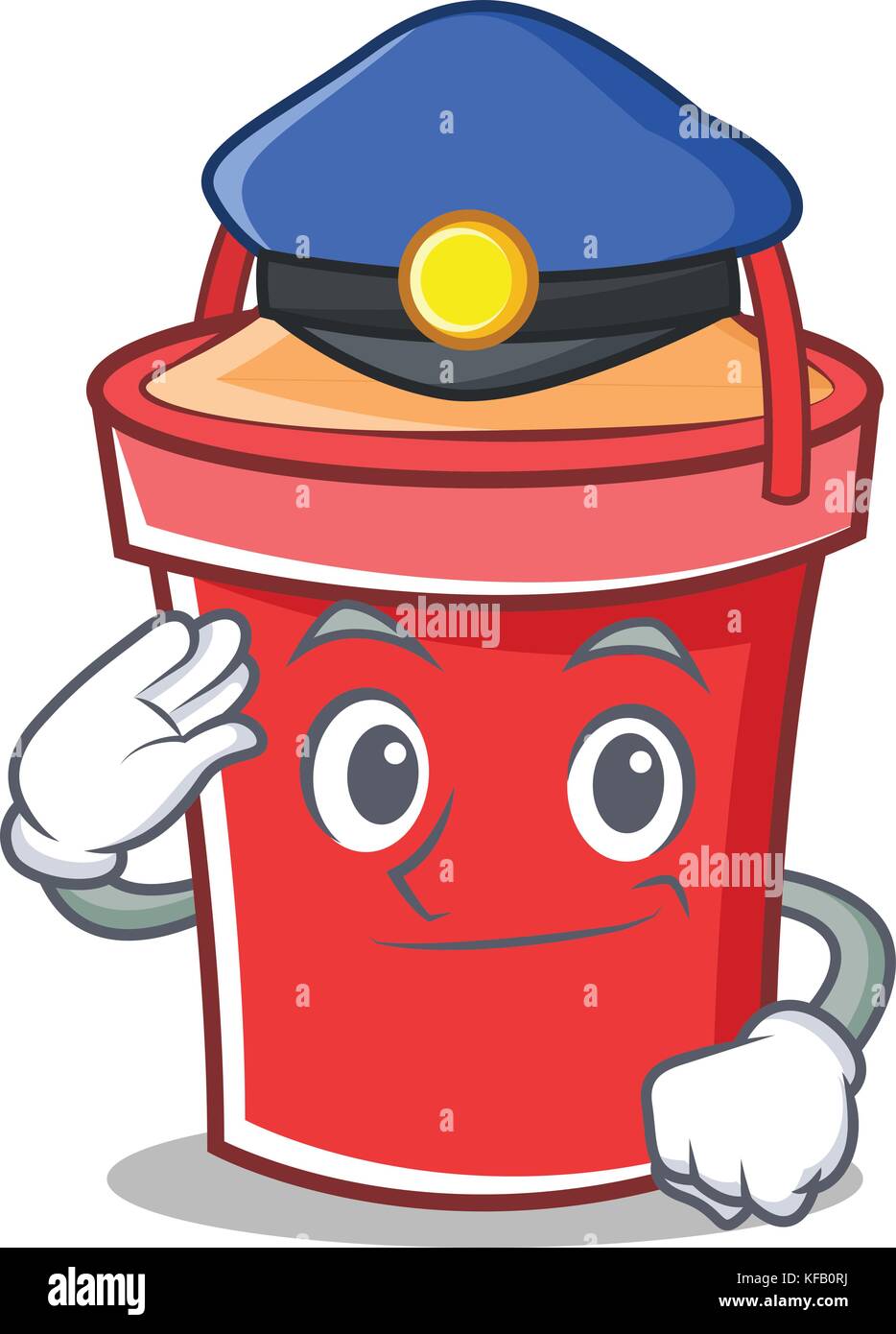 Police bucket character cartoon style Stock Vector Image & Art - Alamy