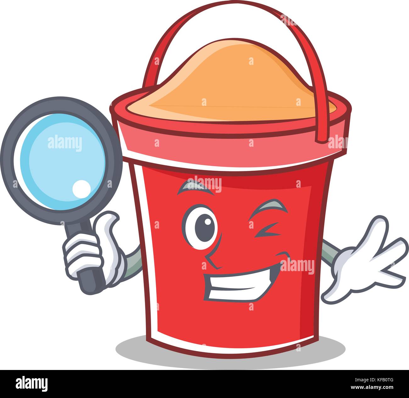Detective bucket character cartoon style Stock Vector Image & Art - Alamy