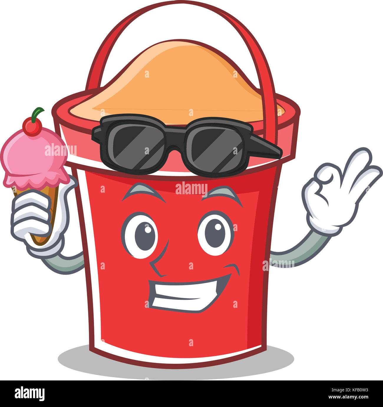 With ice cream bucket character cartoon style Stock Vector Image & Art ...
