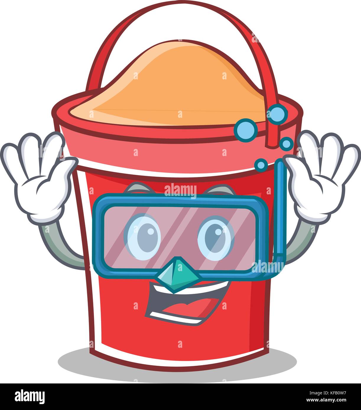 Diving bucket character cartoon style Stock Vector Image & Art - Alamy