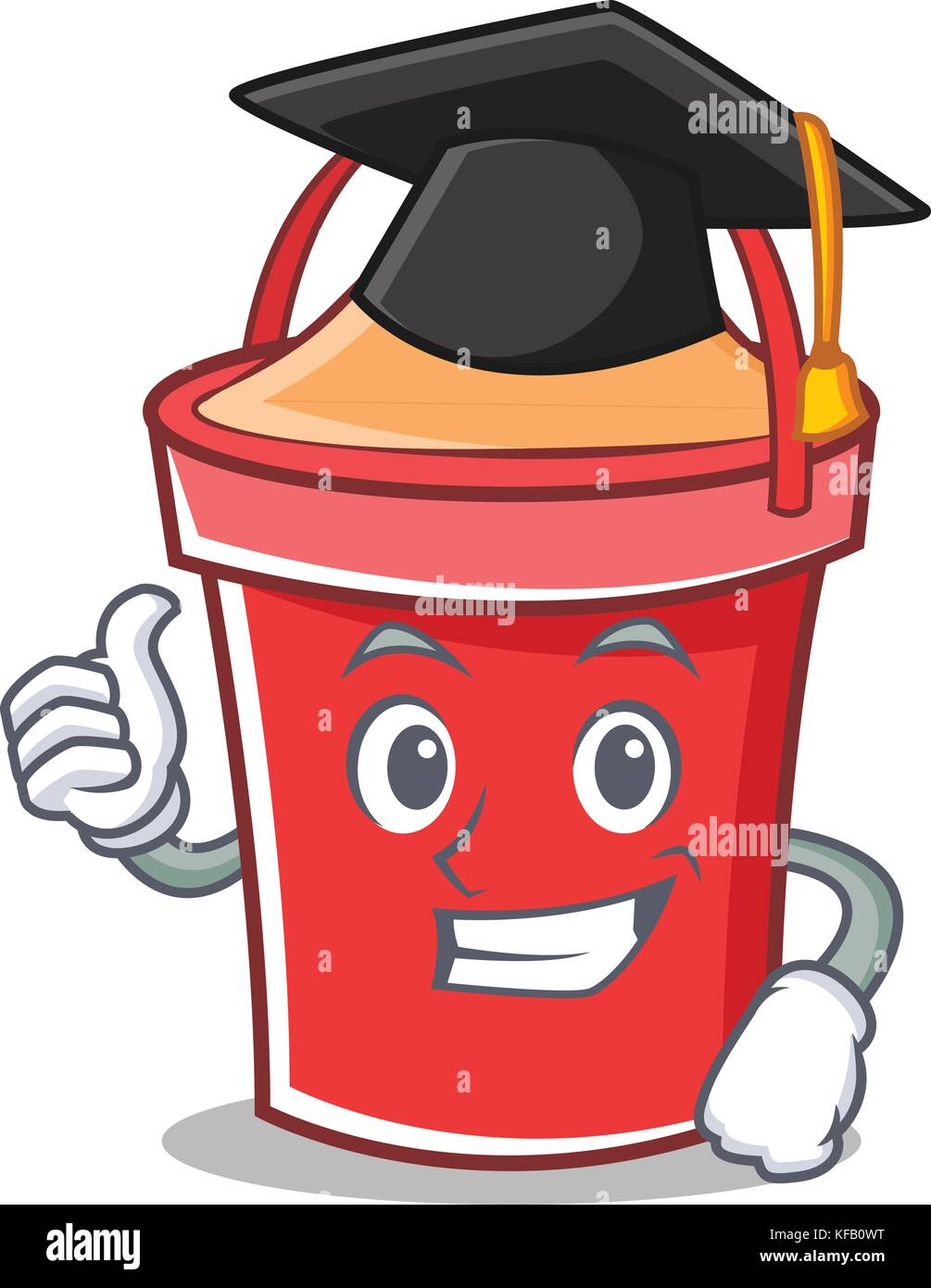 Graduation bucket character cartoon style Stock Vector Image & Art - Alamy