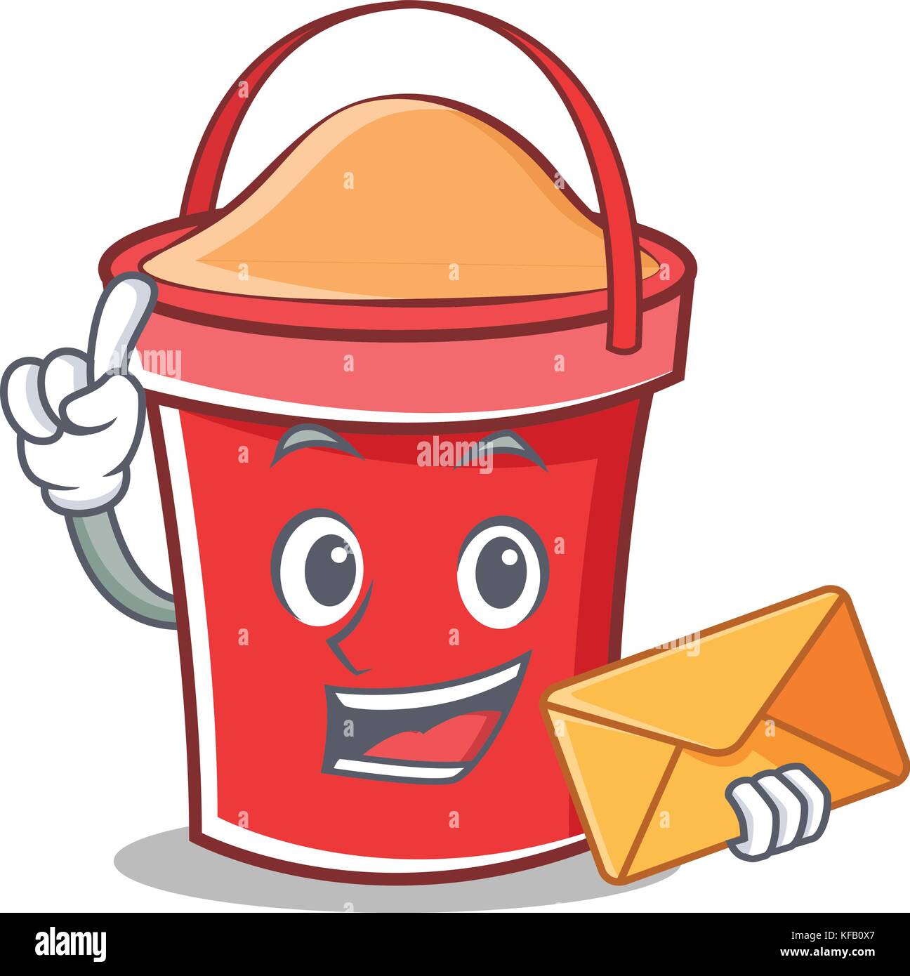 With envelope bucket character cartoon style Stock Vector Image & Art ...