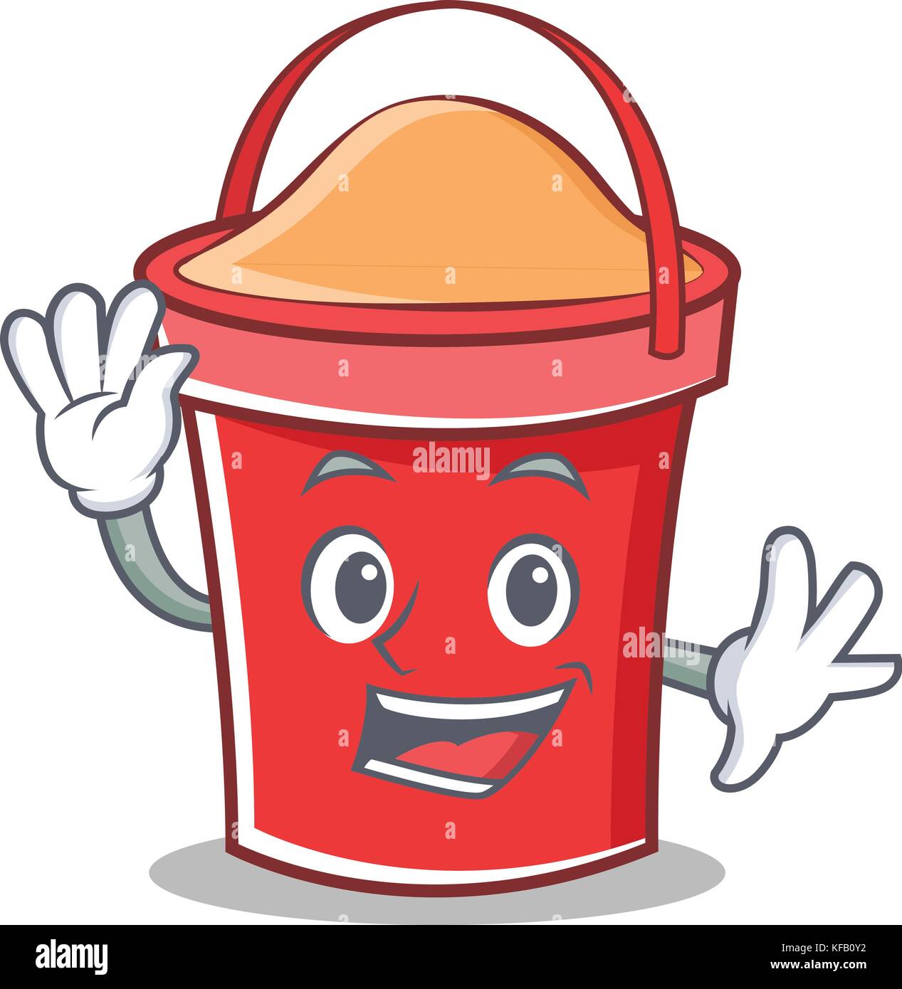 Waving bucket character cartoon style Stock Vector Image & Art - Alamy