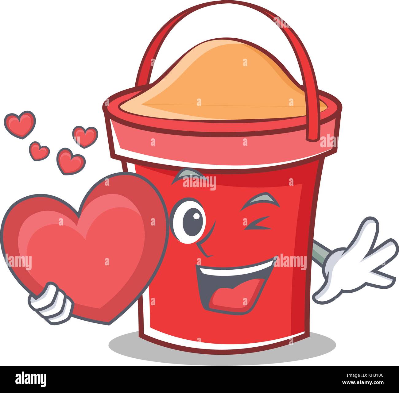 With heart bucket character cartoon style Stock Vector Image & Art - Alamy