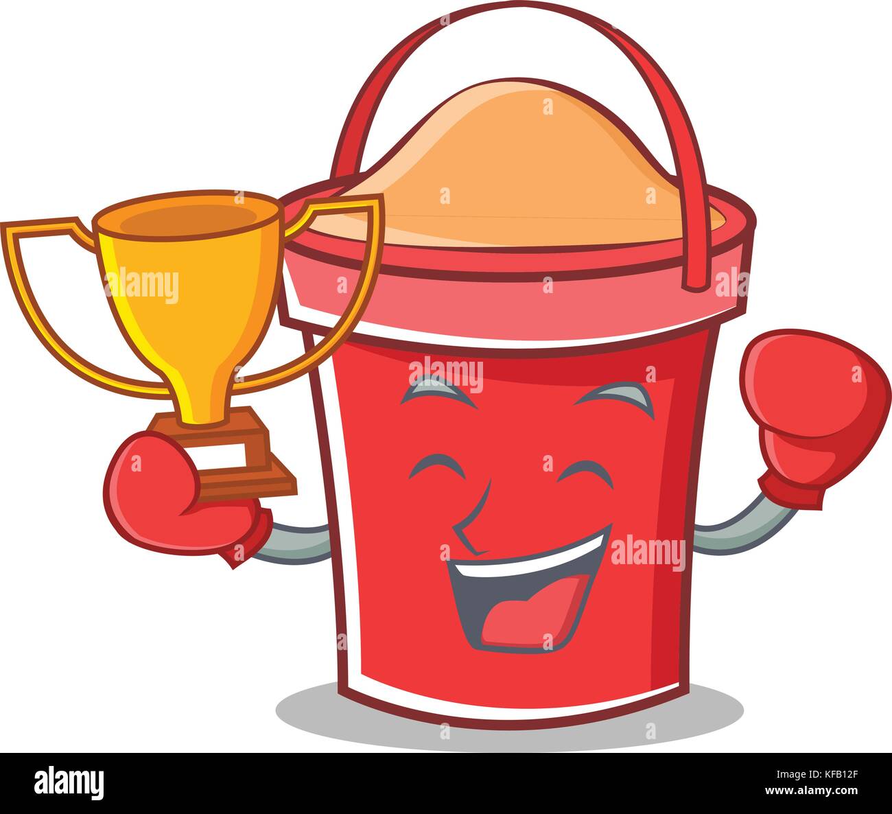 Boxing winner bucket character cartoon style Stock Vector Image & Art ...