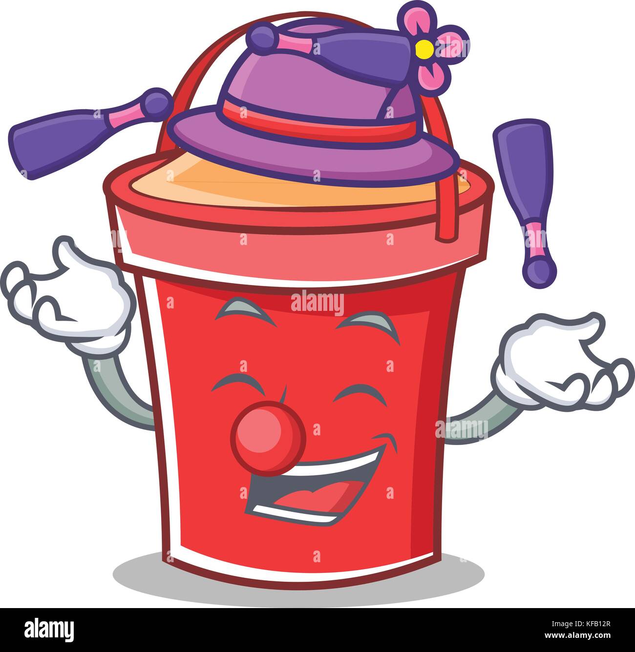 Juggling bucket character cartoon style Stock Vector Image & Art - Alamy