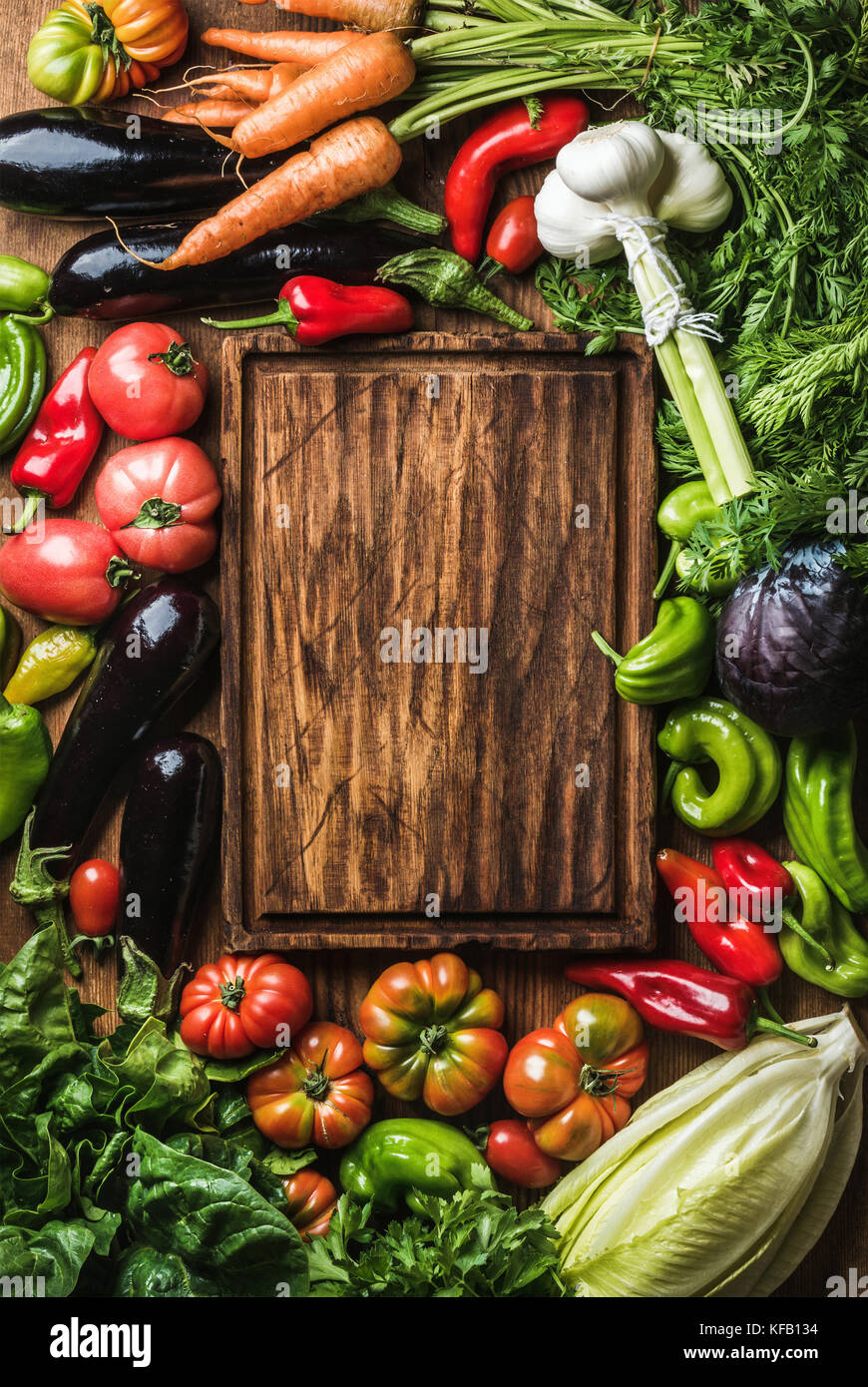 Fresh raw vegetable ingredients for healthy cooking or salad making ...